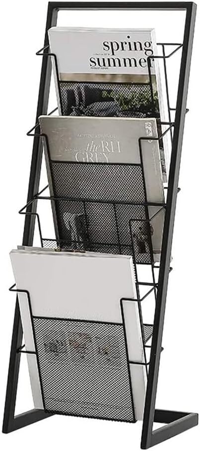 Amazon.com: Wnota Bookshelf Bookcase Wrought Iron Bookshelf Floor ...