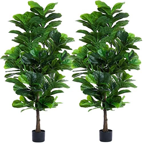 Amazon.com: Keeplush Hand-Made Fiddle Leaf Fig Tree Artificial 6ft - Faux Fiddle Leaf Fig Tree ...
