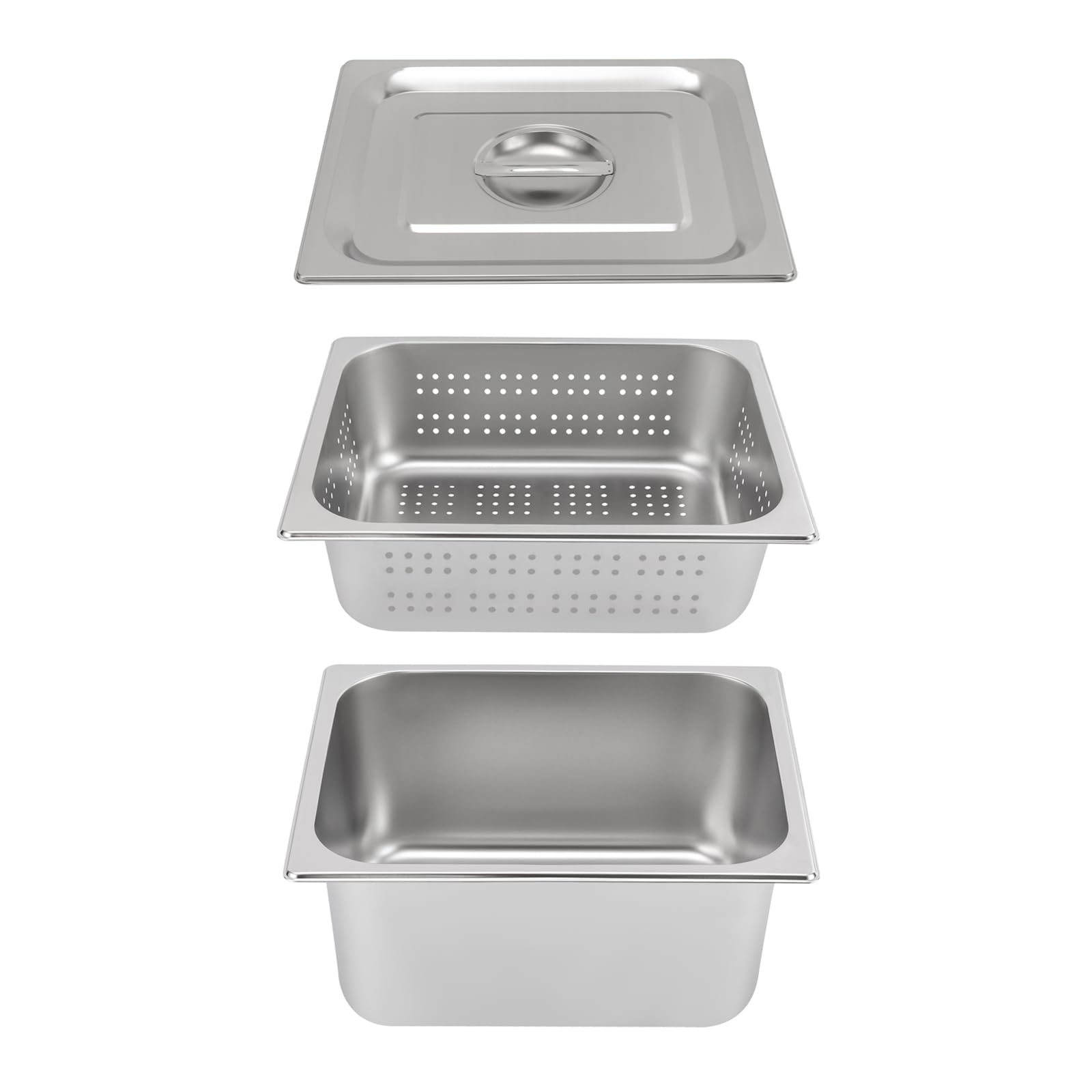 Amazon.com: 3 Pack Steam Table Pan 1/2 Size 4 Inch 6 Inch Full Size Pan ...