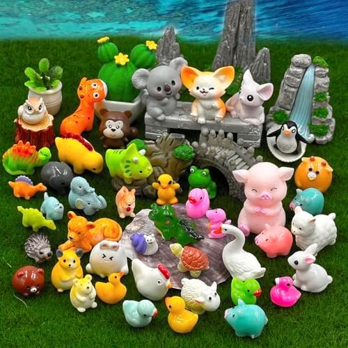 Amazon.com: Kbraveo 45 Pcs Mini Animals Miniature Ornament Kits for DIY ...