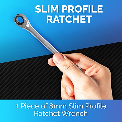Snapklik.com : Ratcheting Wrench Set 8mm Wrench Slim Design Ratchet ...