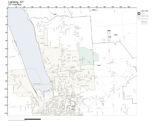 ZIP Code Wall Map of Lansing, NY ZIP Code Map Not Laminated: Amazon.com ...