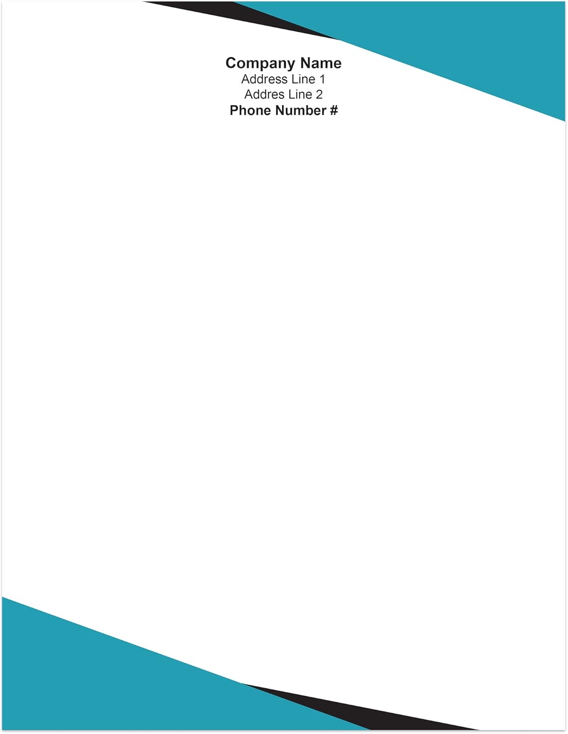 Amazon.com : Premium Custom Printed Letterhead Stationery 100 Pack - 8. ...