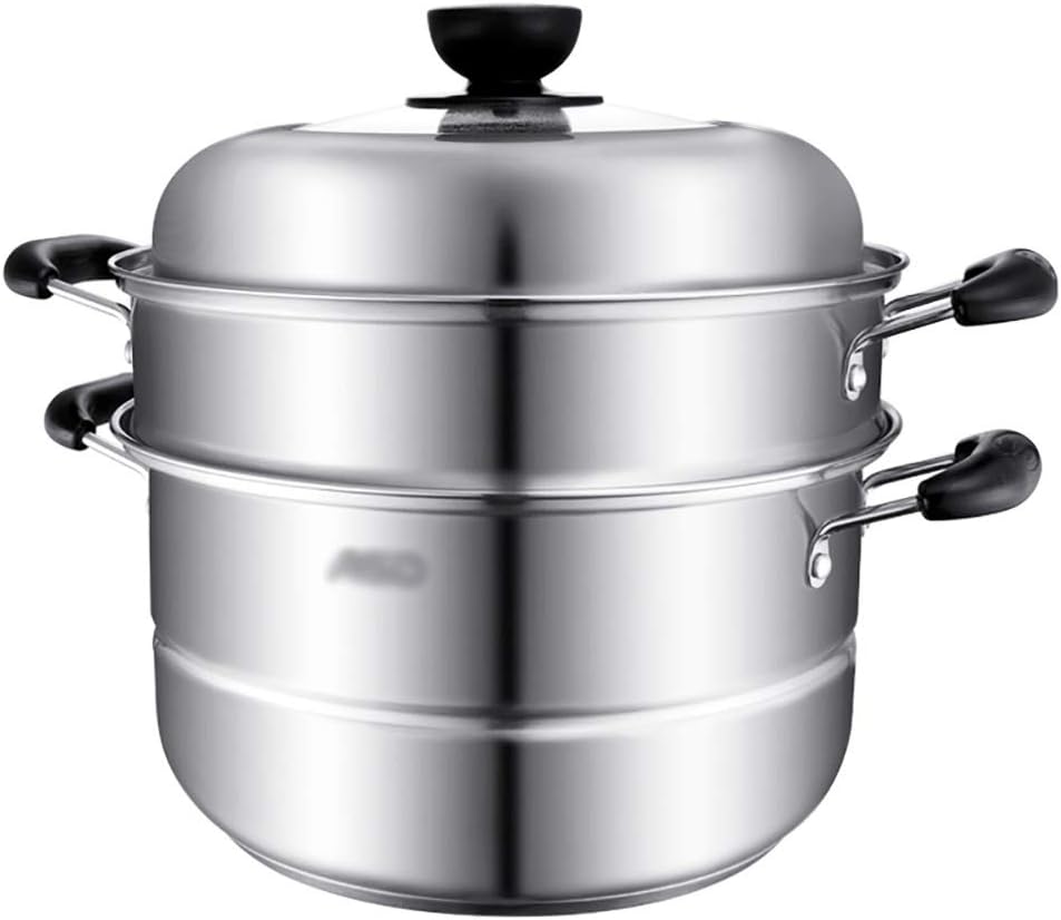 Amazon.com: 430 Stainless Steel Steamer/Soup Pot 3-layer Household With ...