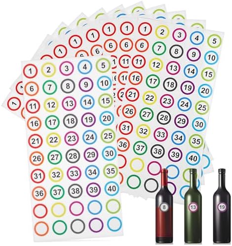 NUOBESTY 50 Sheets 1-40 Small Number Labels Stickers, Round Self ...