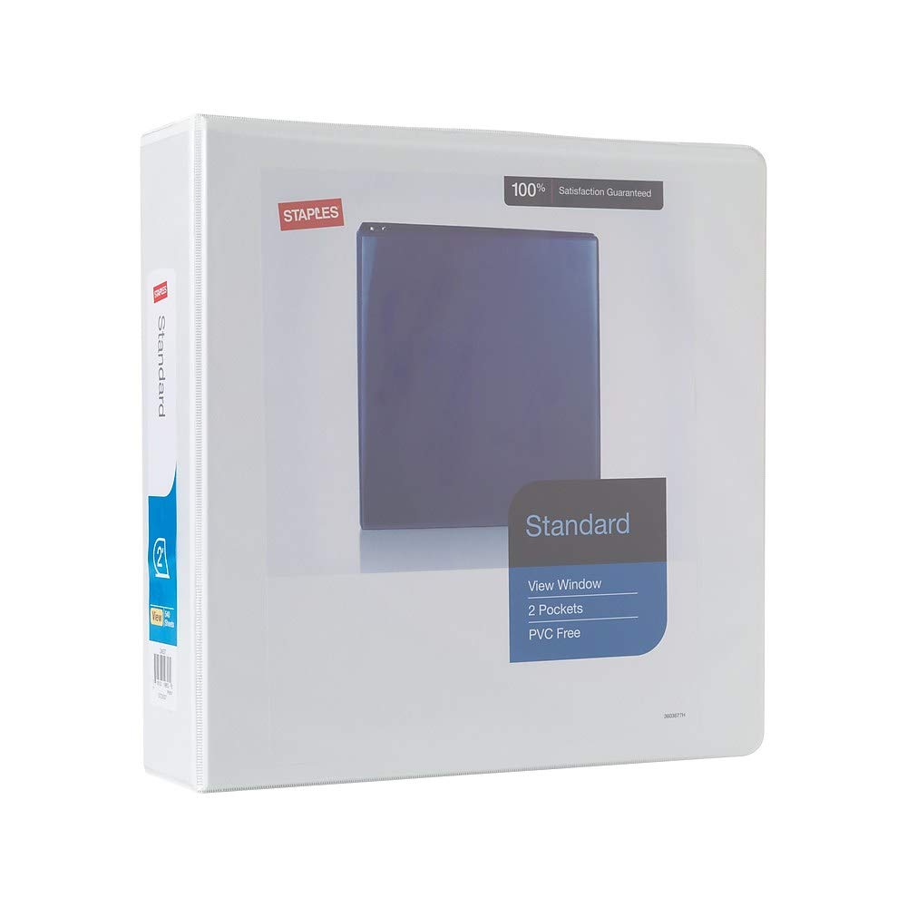 Amazon.com : Staples 82644 2-Inch 3-Ring View Binder White (26444-Cc ...