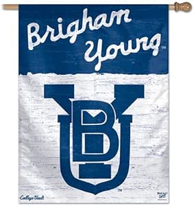 Amazon.com : BYU Cougars Banner Vintage Throwback Flag : Sports Fan ...