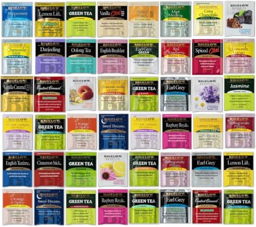 Amazon.com : Tea Bag Sampler Variety Pack, Black, Green, Herbal ...