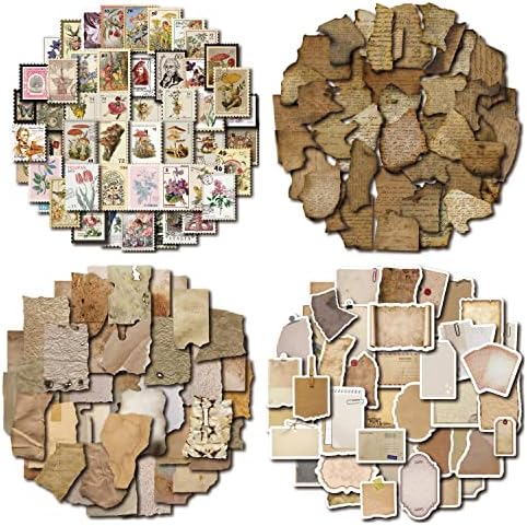 Amazon.com: DESEACO 90 PCS Aged Paper Stickers Antique Looking in ...