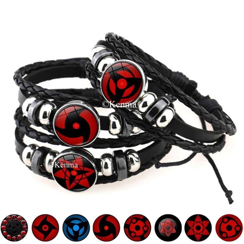 Buy KENMA Anime Naruto Kakashi Obito Uchiha Cosplay Braided Leather ...