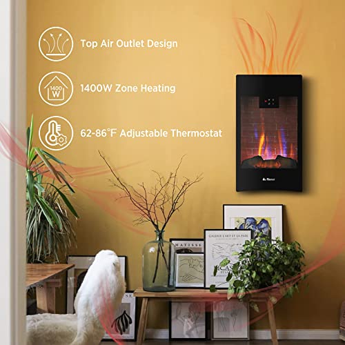 TURBRO in-Flames 28 Inch Vertical Wall Mounted Electric Fireplace ...