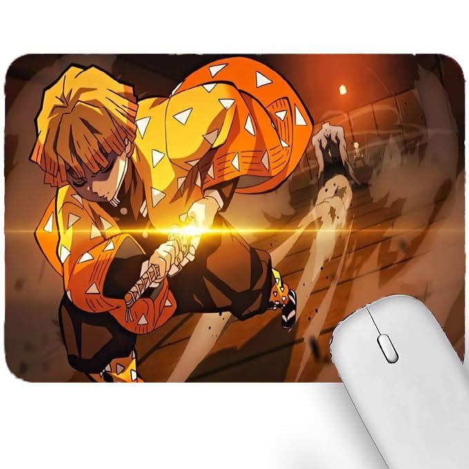 TheInkPalette Anime Zenitsu Mouse Pad - Computer Demon Slayer Printed ...