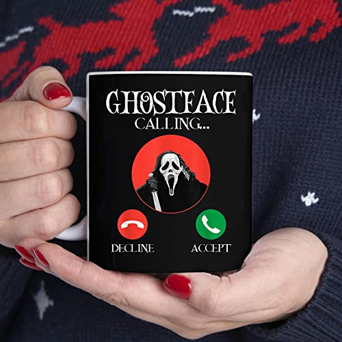 Ghostface Calling Halloween Funny, Scream You Hang Up BlackMug, Tea Mug ...