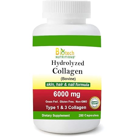 Amazon.com: Collagen with Vitamin C | 6000mg | 120 Capsules | Multi ...