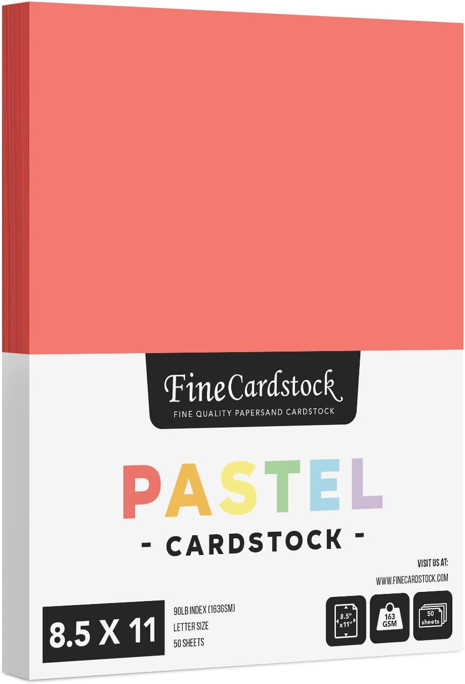 Amazon.com : 8.5 x 11" Salmon Pastel Color Cardstock Paper - Great for ...
