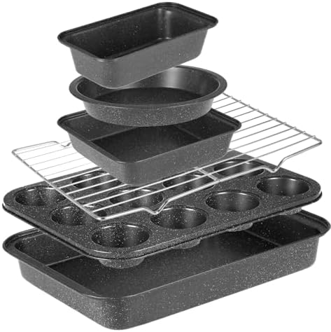 Amazon.com: Baker's Secret Stackable Baking Set of 5 Bakeware Pans ...