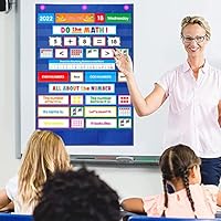 Amazon.com: Mewise Calendar Math Pocket Chart-Classroom Pocket Chart ...