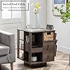 Amazon.com: Gitua Rotating End Table, Modern Farmhouse Table with ...