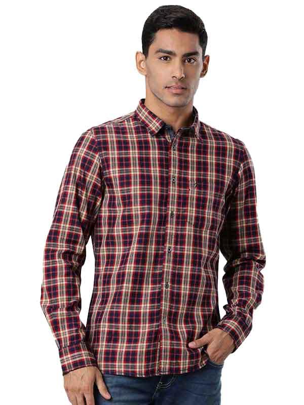 Indian Terrain Mens Checkered Red Shirt : Amazon.in: Clothing & Accessories