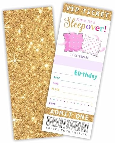 Amazon.com : EUDOSI Sleepover Birthday Party Invitations Supplies Fill ...