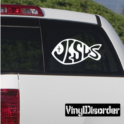 Amazon.com: Jesus Fish Bumper Sticker - Vinyl Decal - Car Decal - 053 ...