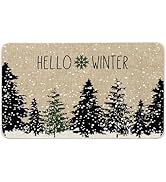 Amazon.com: WHOMEAF Christmas Black Tree Doormat Winter Cold Forest ...
