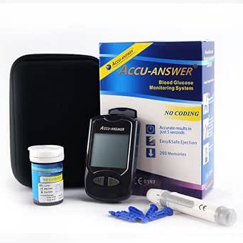 accu-ANSWER Glucose Meter Blood Sugar Monitorings Kit : Amazon.sg ...