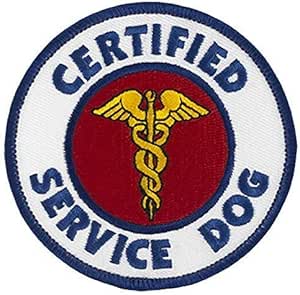 Amazon.com: CERTIFIED SERVICE DOG Embroidered Patch - 3" Diameter (Sew ...