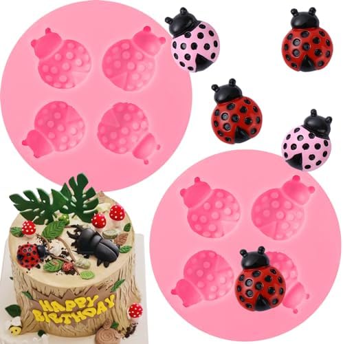 Amazon.com: IKOJING Mini Beetle Cake Decorating Fondant Molds 2 Pack ...