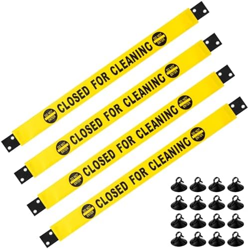 Restroom Closed for Cleaning Warning Signs with Magnetic Ends & Suction ...