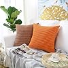 MERNETTE Pack of 2, Corduroy Soft Decorative Square Throw Pillow Cover ...