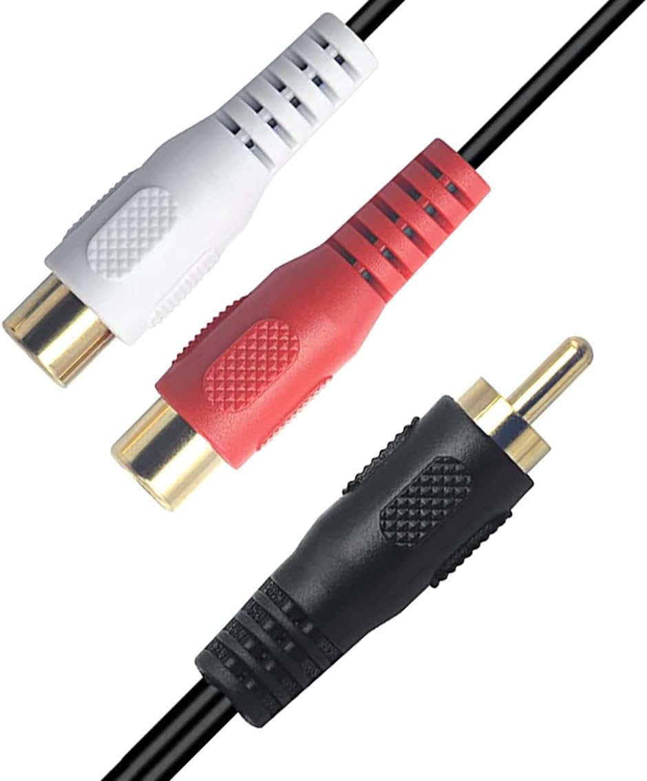RCA Y Splitter (8 Inch), tunghey 1 Male to 2 Female Stereo Audio Cable ...