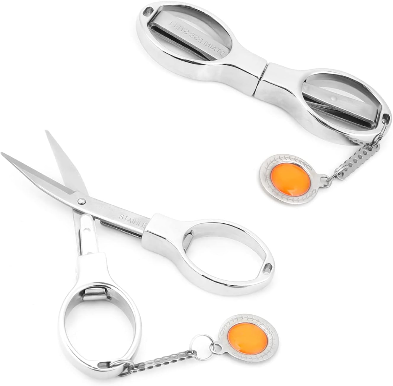 Amazon.com: 2Pcs Stainless Steel Pocket Scissors Travel Folding ...