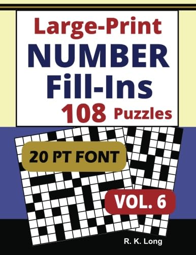 Amazon.com: Large Print Number Fill Ins (Volume 6): 108 Number Fill In ...
