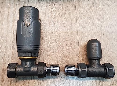 Team Controls Anthracite Grey Straight TRV Thermostatic Radiator Valve ...