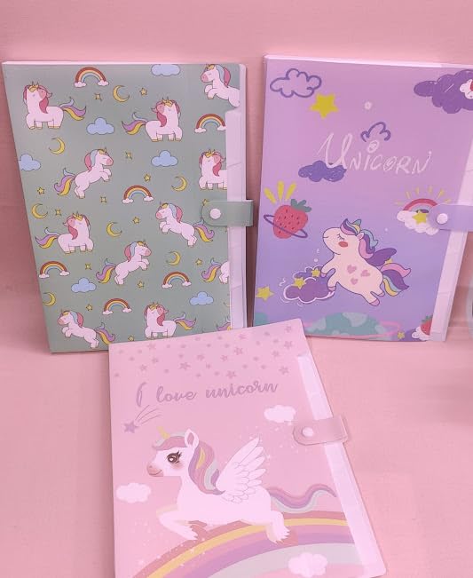 TERA 13 Unicorn File Folder with Button Lock (3 pcs) UnicornTtheme ...
