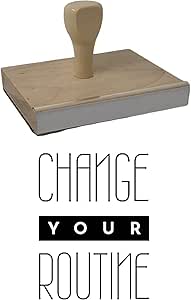 Amazon.com: Infusion Change Your Routine Rubber Stamp, 6 X 5 Wood Stamp ...
