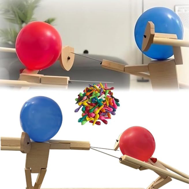 UMavlesFrd Balloon Bamboo Man Battle - 2 Players Game Handmade Toy ...