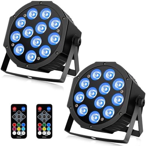 Amazon.com: Battery Powered Par Lights 2Pack - 12LEDs 36W RGBW DJ Par ...