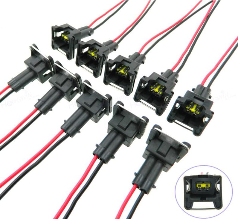 RC Fuel Injector Connector Wiring Plugs Clips Fit Bosch EV1 Pigtail Cut