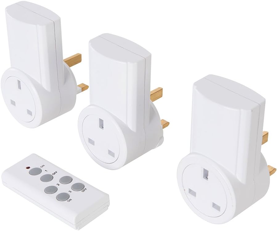 STATUS Remote Control Socket | White Remote Control Plug UK | Pack of 3 ...