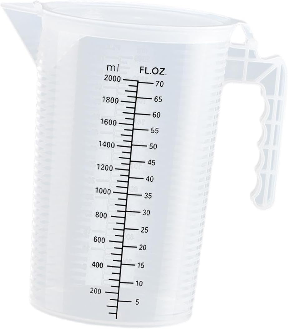 Vaso graduado de plástico de 1 litro con asas, vaso medidor de 1000 ml ...