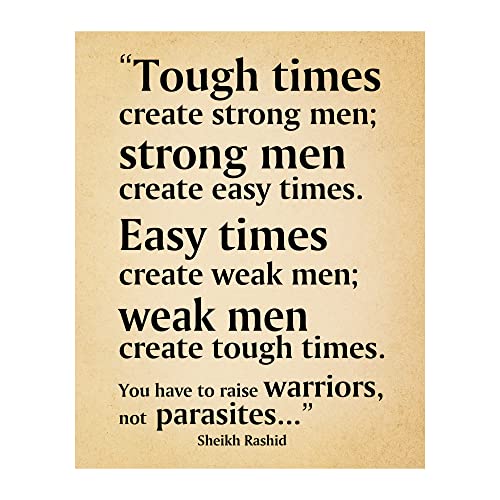 Amazon.com: Tough Times Create Strong Men Inspirational Quotes Wall Art ...