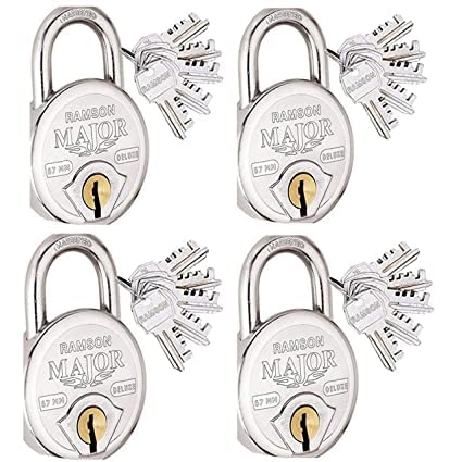 Ramson Lock and Keys Door Lock for Home Shackle Padlock 67mm with 4 ...