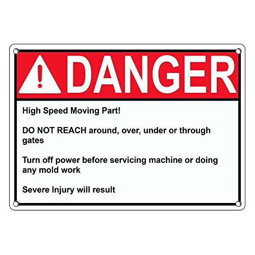 Weatherproof Plastic ANSI Danger High Speed Moving Part Sign with ...