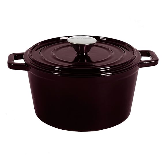 Buy Wonderchef Ferro Cast-Iron Casserole with Lid- 24cm, 3.6L, 4.5mm ...