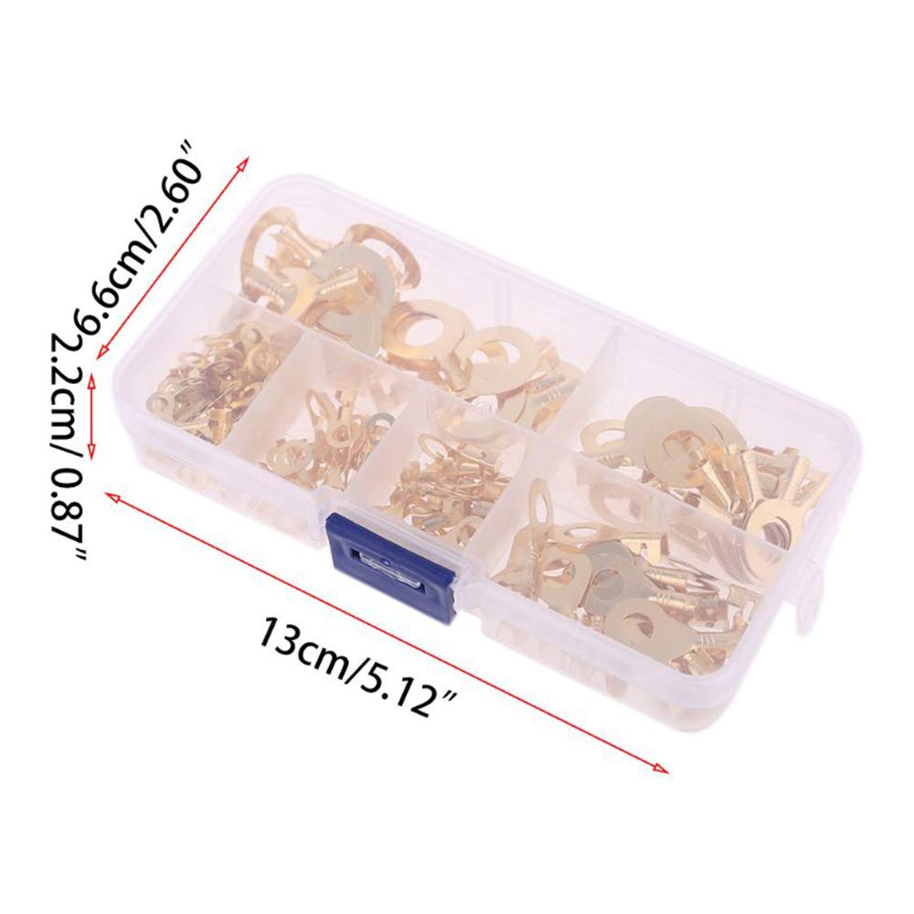 Wire Eyelets 150-Piece Brass Ring Terminal Assortment Kit – M3 M4 M5 M6 ...