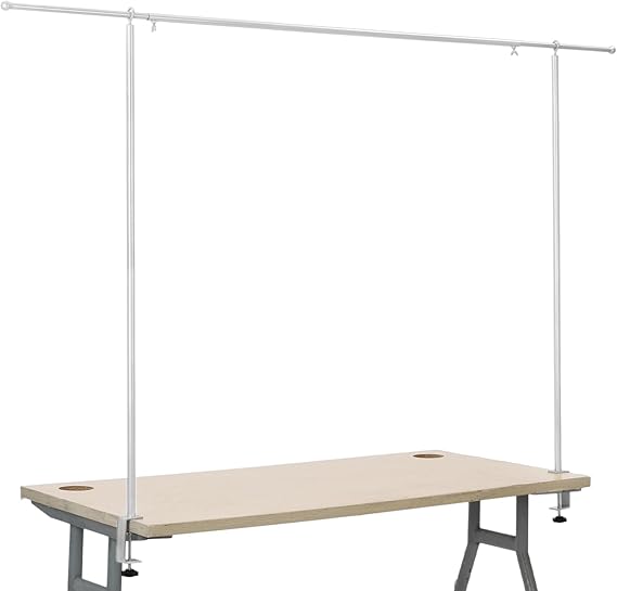 Holdfiturn Tall Over Table Rod Stand with Clamps - Adjustable 135-250cm ...