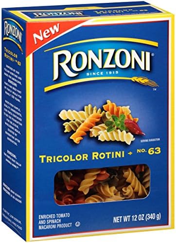 Amazon.com : Ronzoni Tricolor Rotini Non GMO 12 Oz. Pack Of 3 ...