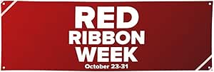 Amazon.com: Bxkens Red Ribbon Week Banner 24 * 71 Inches Holiday Sign ...